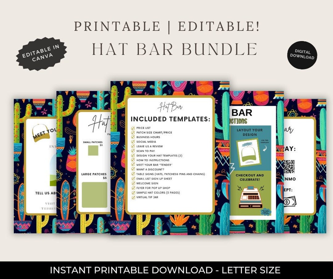 Trucker Hat Bar Editable Templates. Perfect for That Trucker Hat Pop up ...