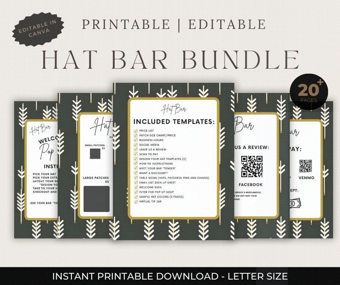 Trucker Hat Bar Black Editable Templates. Perfect for That Trucker Hat ...