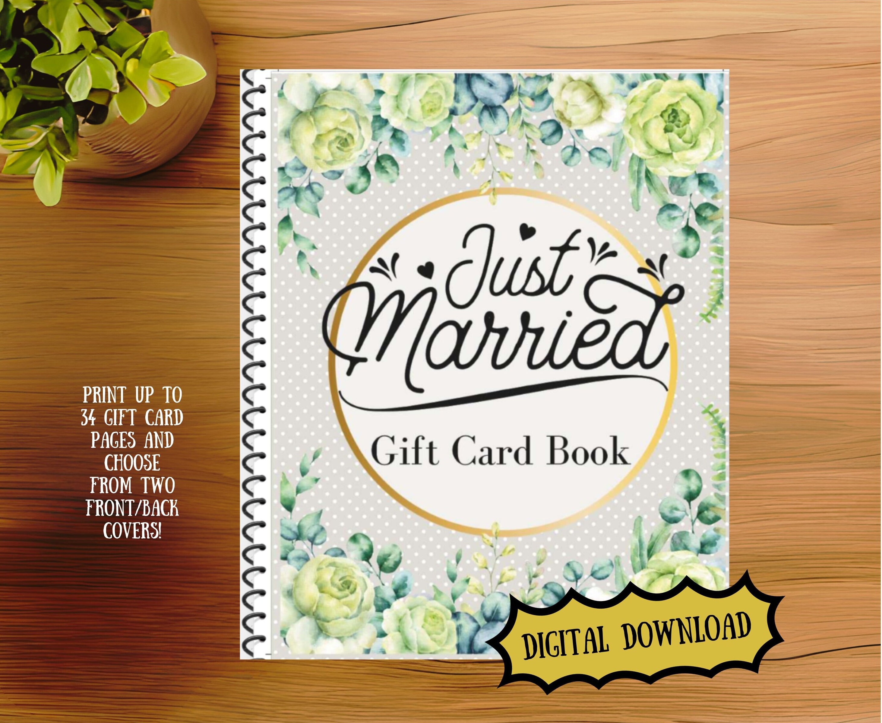 Just Married Digital Gift Card Book Perfect Wedding Gift for Newlyweds ...