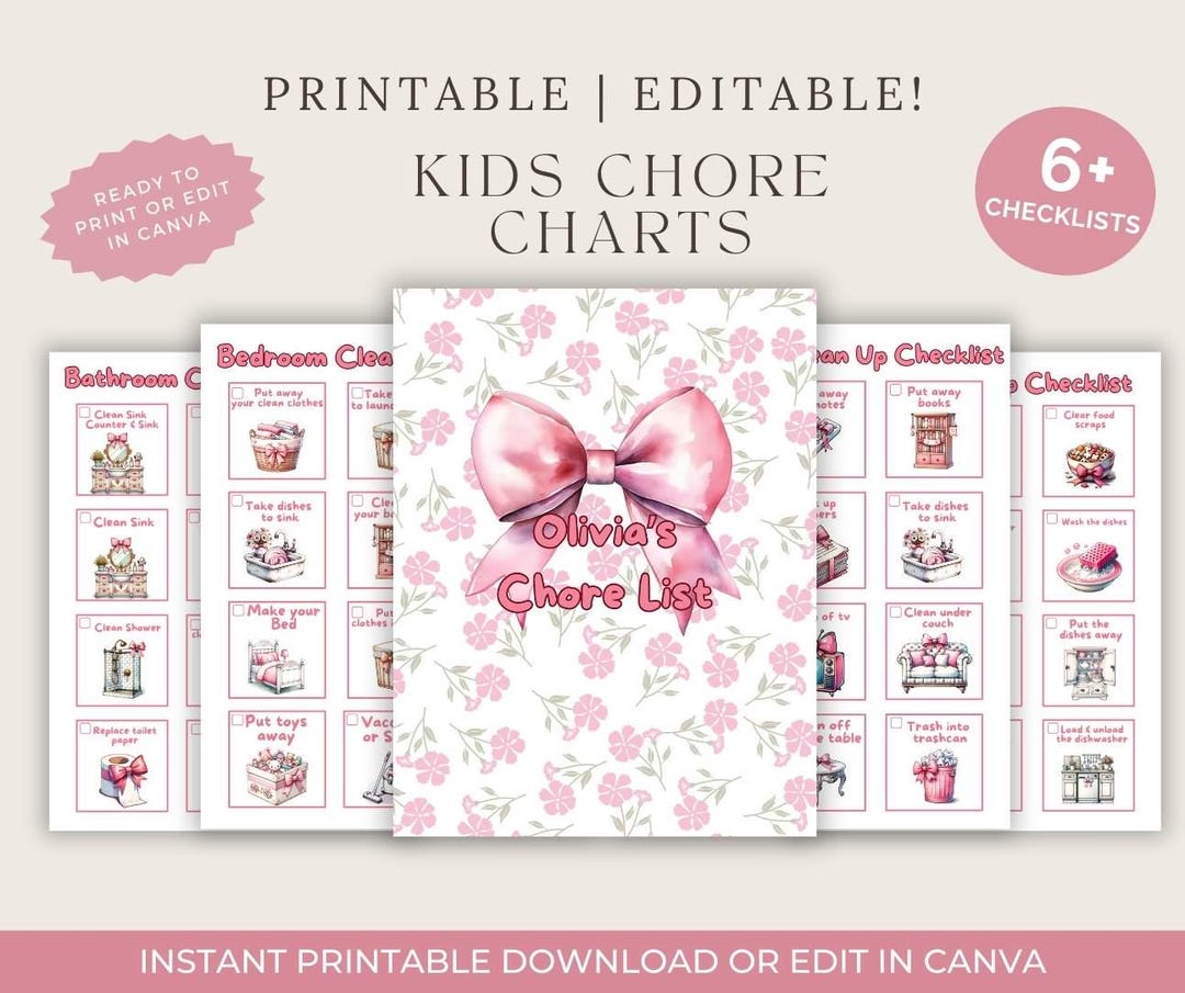 Editable Kids Daily Routine Cards, Chore Chart for Kids, Daily Rhythm ...