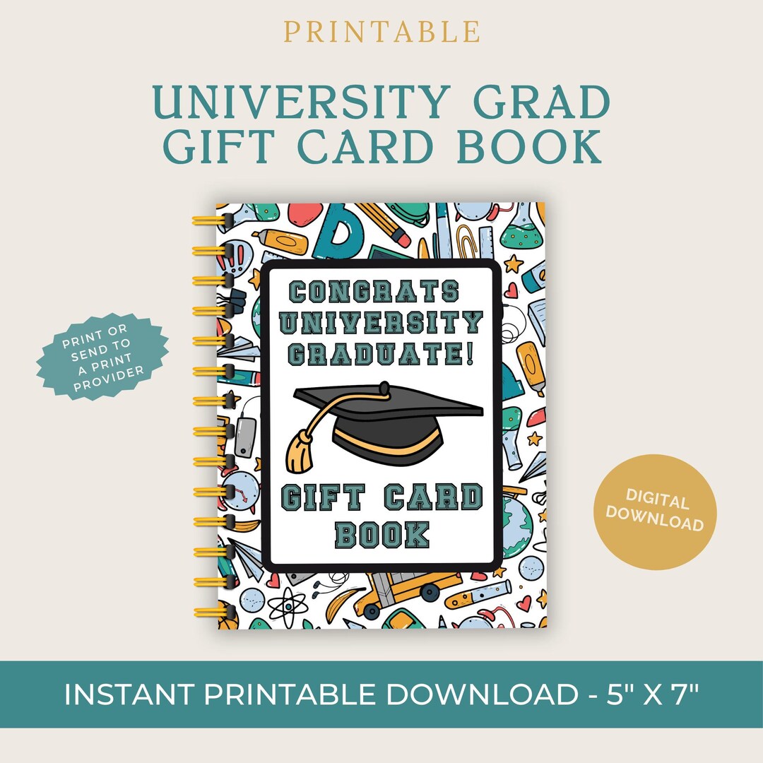University Graduation Gift! Graduation Gift Card Book. This Digital ...