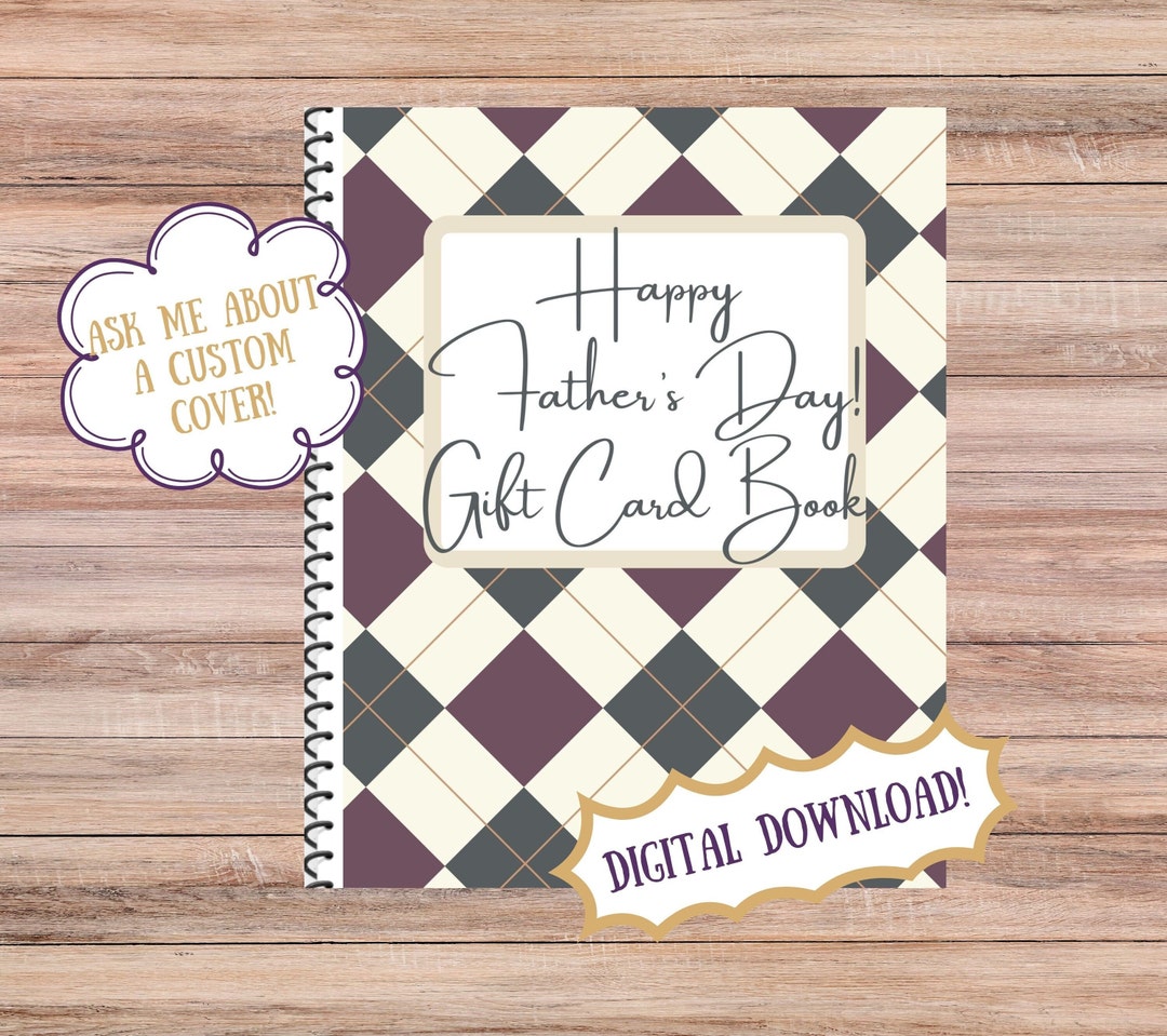 Father's Day Gift Card Book, Printable Only, Digital Gift Card Book ...