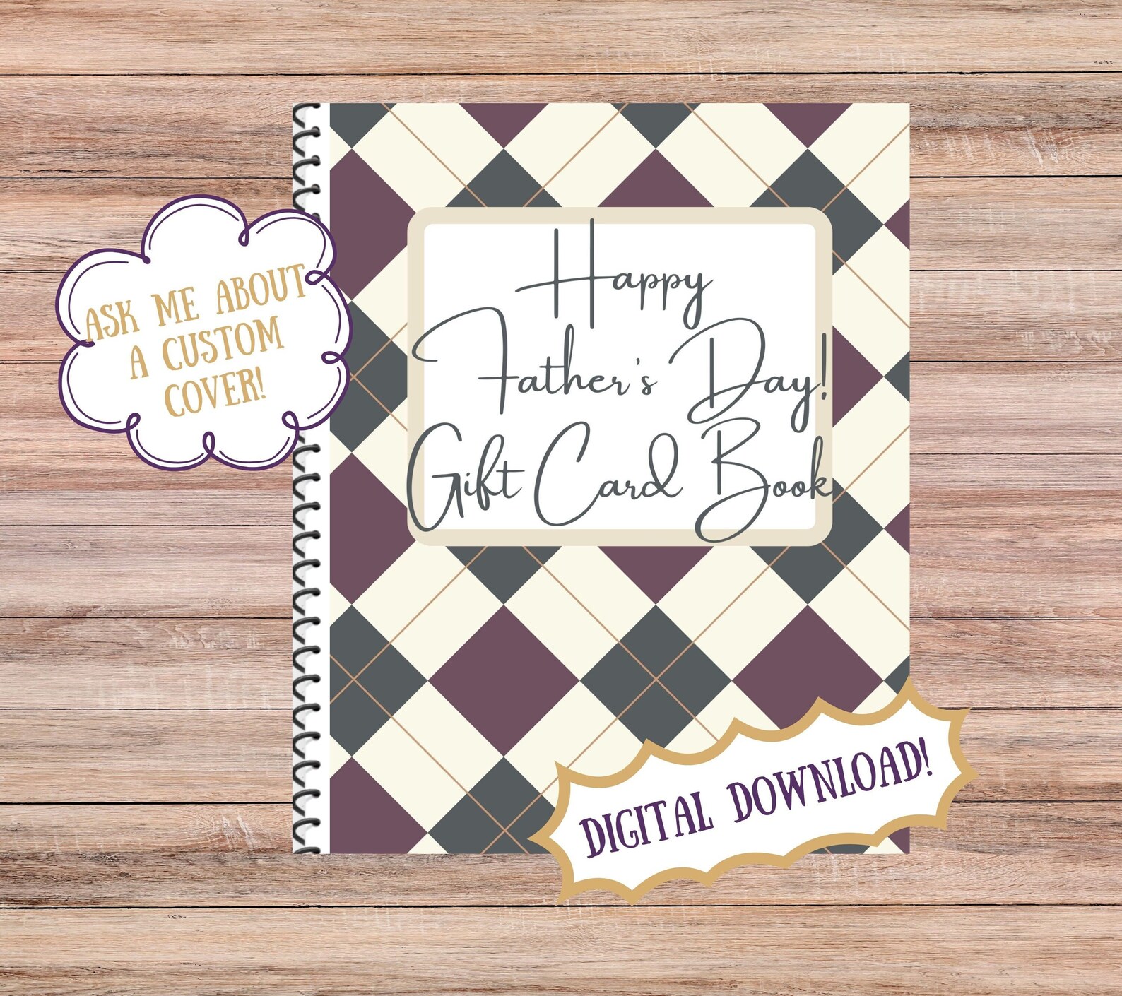 Father's Day Gift Card Book, Printable Only, Digital Gift Card Book ...
