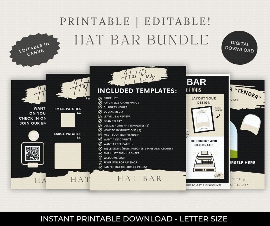 Trucker Hat Bar Editable Templates. Perfect for That Trucker Hat Pop up ...