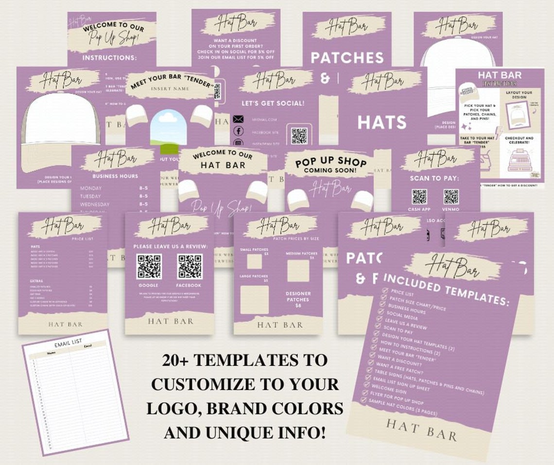 Trucker Hat Bar Editable Templates. Perfect for That Trucker Hat Pop up ...