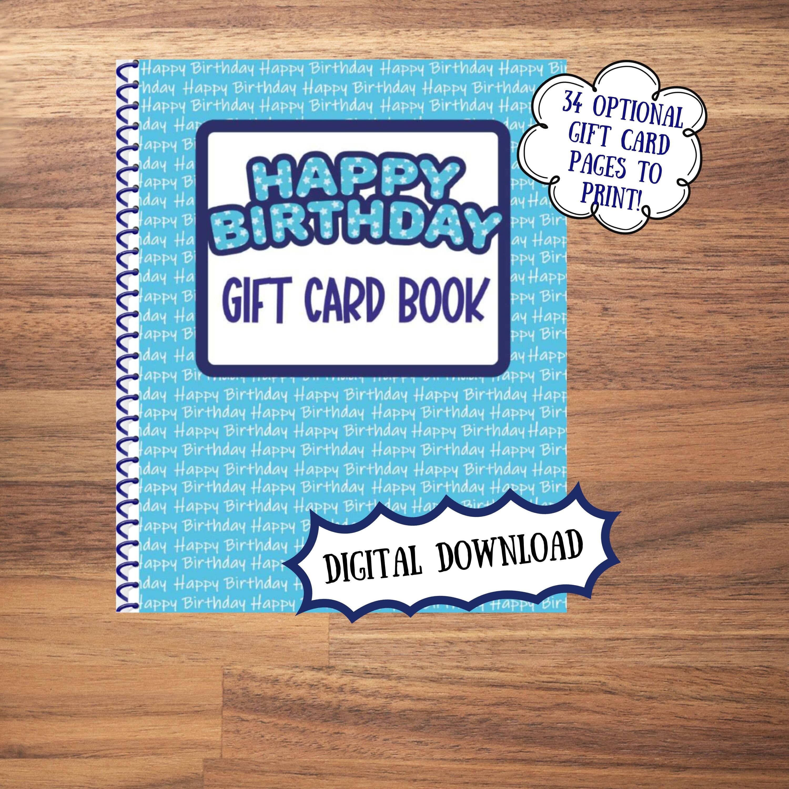 Birthday Gift Card Book, Printable Only, Digital Gift Card Book, Boy ...