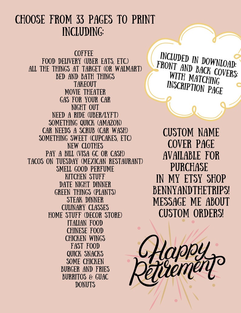 Retirement Gift Card Book: DIY Printable Gift Card Book. Retirment Gift ...