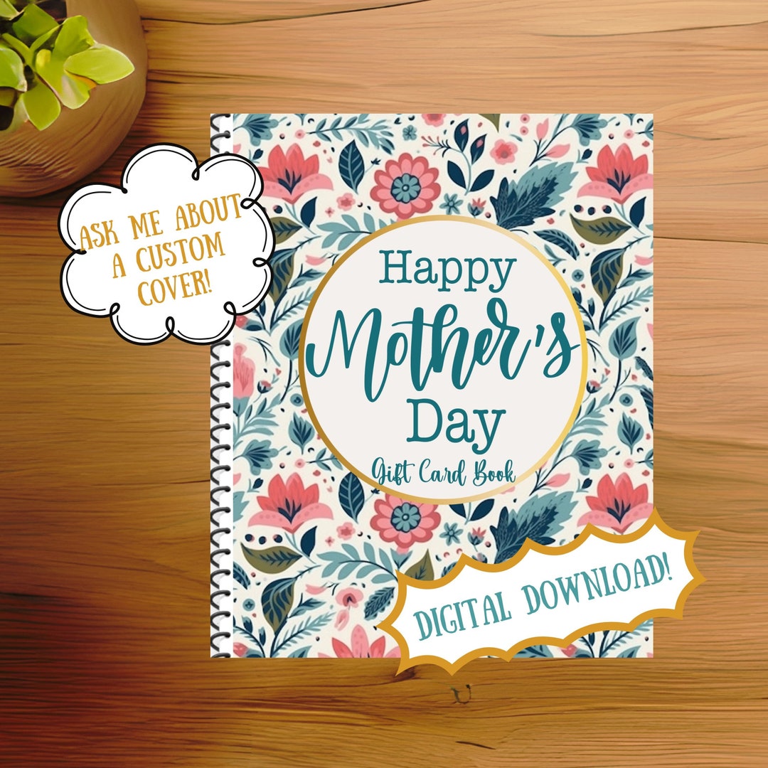 Mother's Day Gift Card Book, Printable Only, Digital Gift Card Book ...