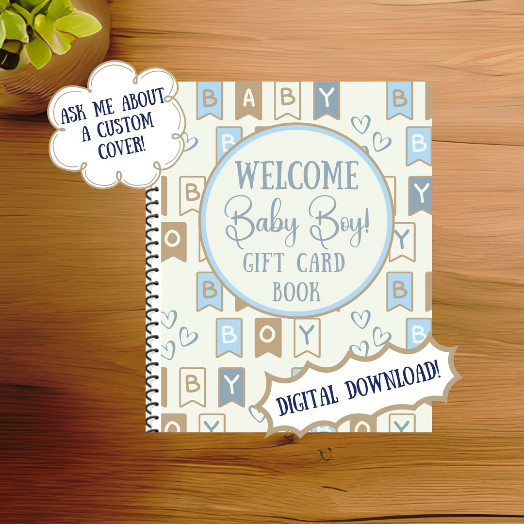 Unique Welcome Little Boy Gift Card Book, Digital and Printable, Gift ...