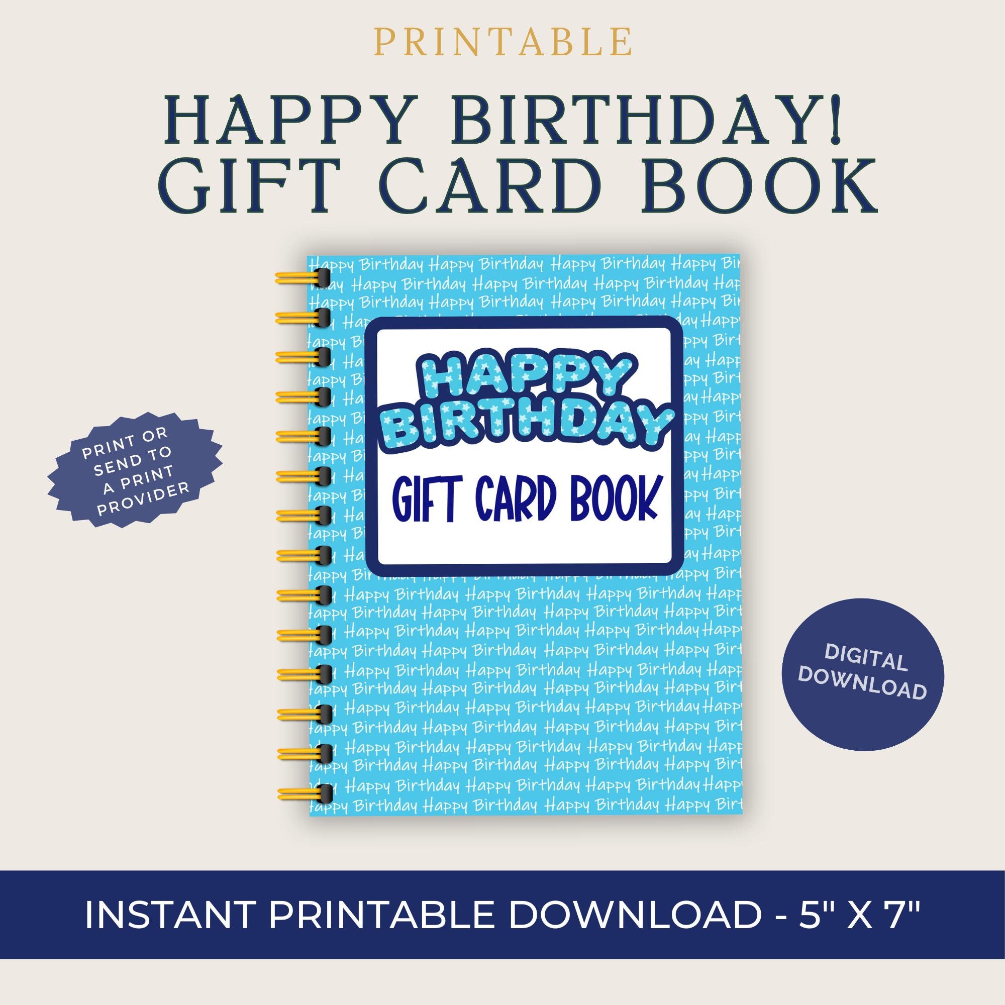 Birthday Gift Card Book, Printable Only, Digital Gift Card Book, Boy ...