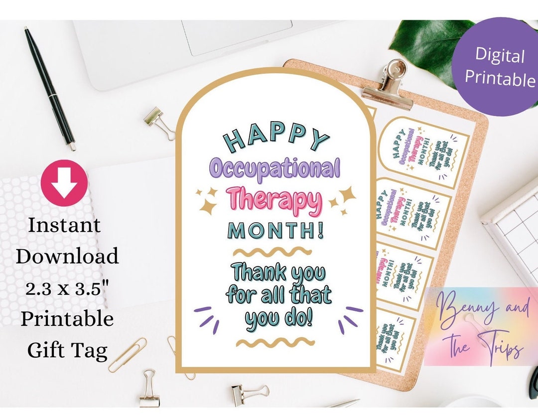 Happy Occupational Therapy Month Gift Tags - Etsy