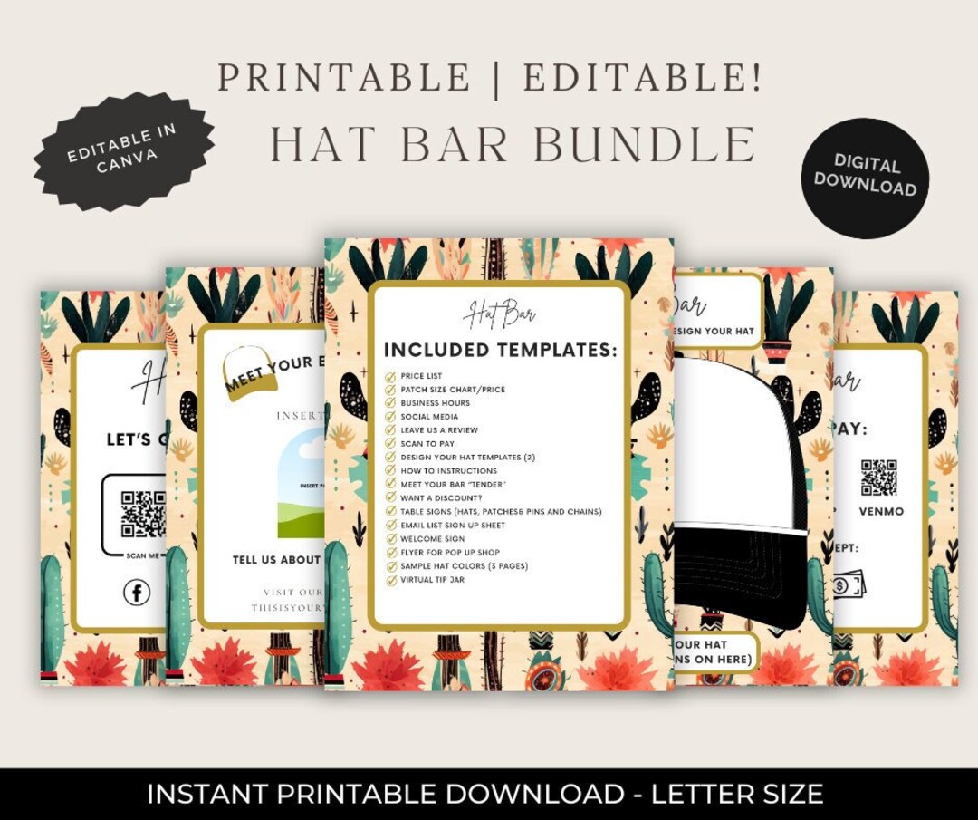 Trucker Hat Bar Editable Templates. Perfect for That Trucker Hat Pop up ...