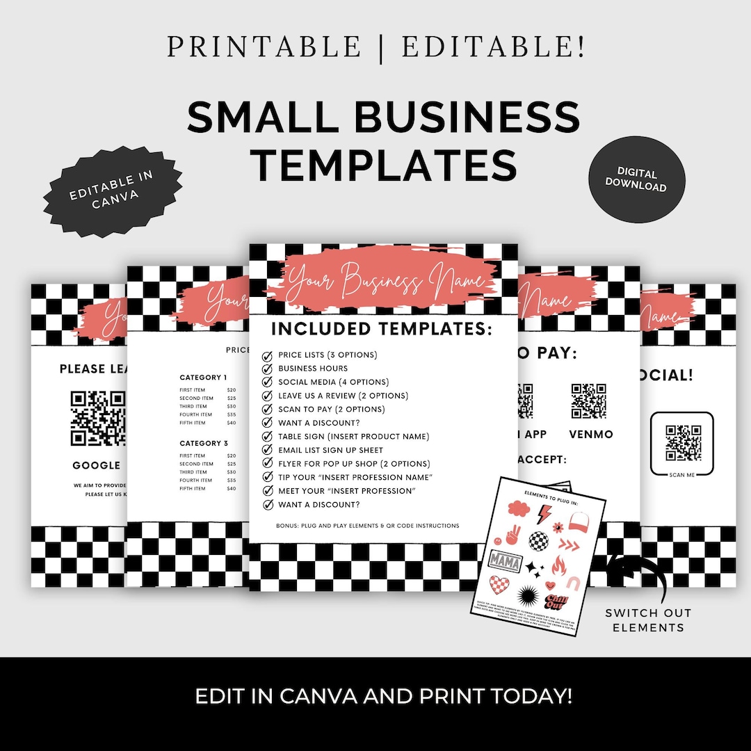Small Business Templates, Edit in Canva, Scan to Pay, QR Codes ...