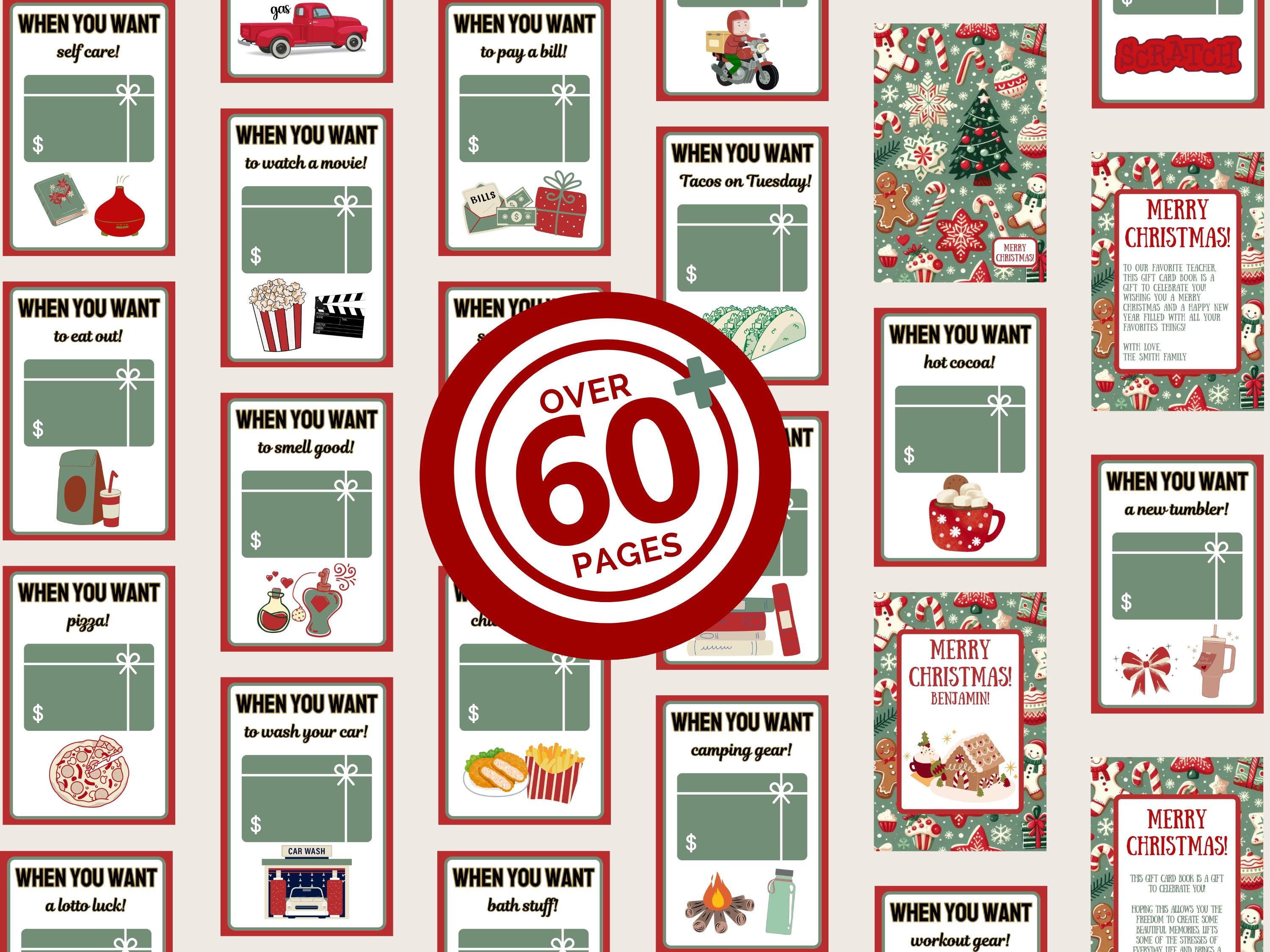 Digital Christmas Gift Card Book, 4x6" Christmas Gift Card Holder ...