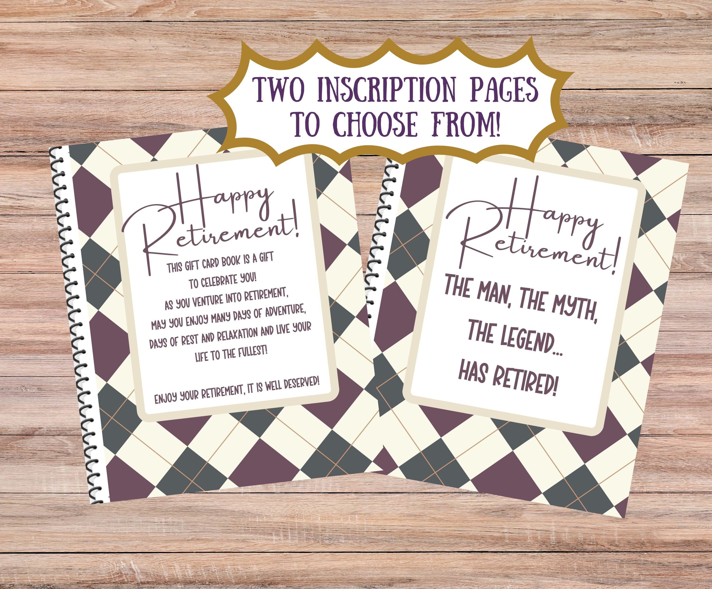 Retirement Gift Card Book: DIY Printable Gift Card Book. Retirment Gift ...