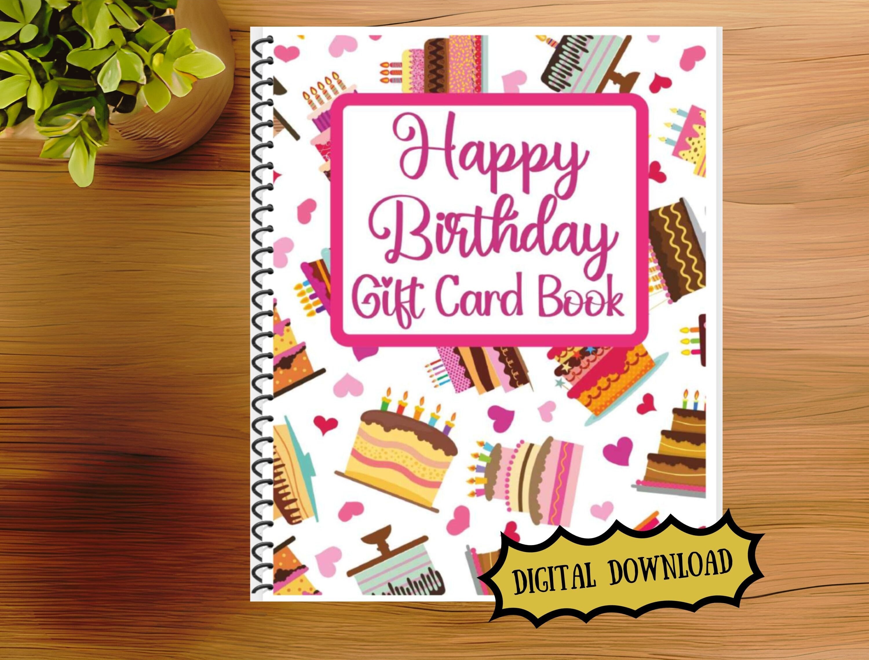 Birthday Gift Card Book, Printable Only, Digital Gift Card Book ...