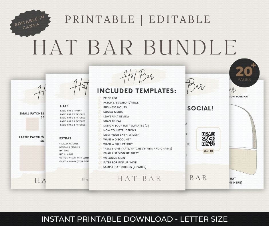 Trucker Hat Bar Editable Templates. Perfect for That Trucker Hat Pop up ...