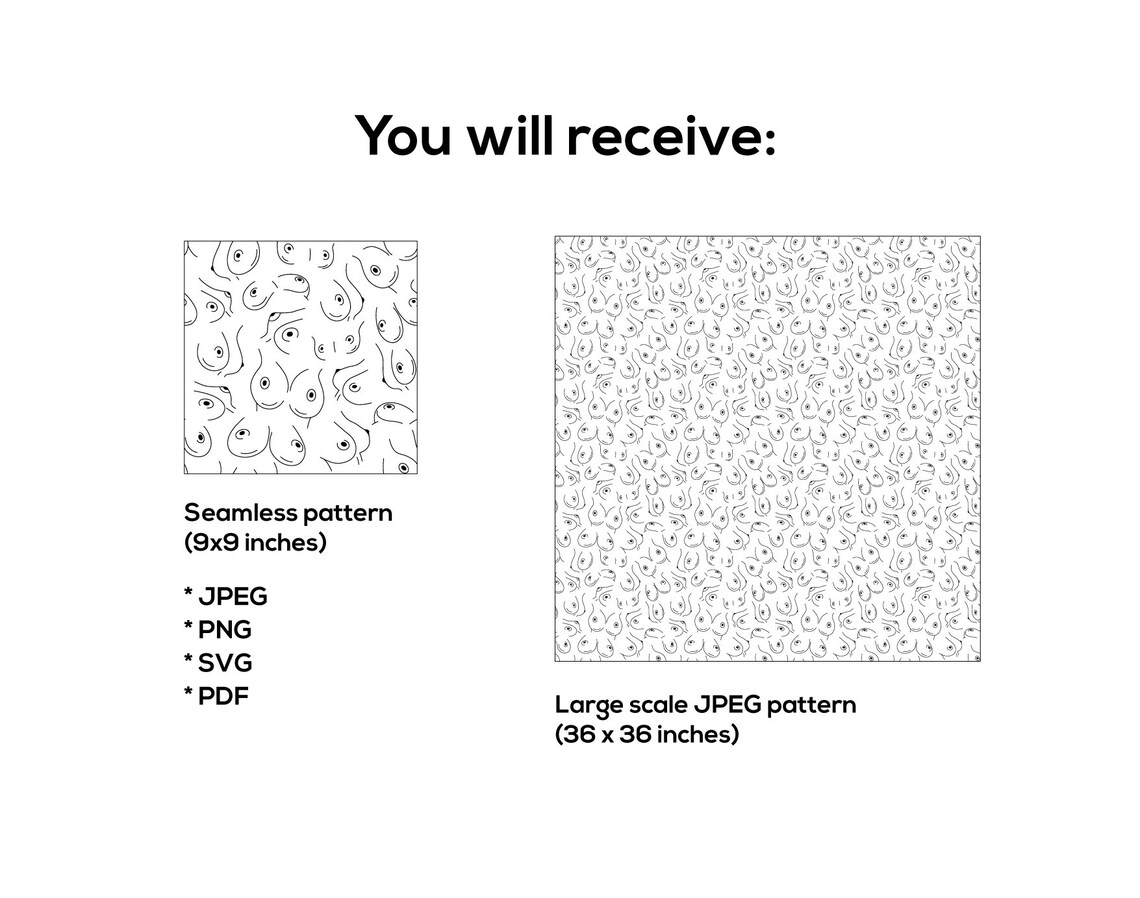Boob SVG, PNG, Seamless Pattern, Vector, Digital Download. Boobies ...