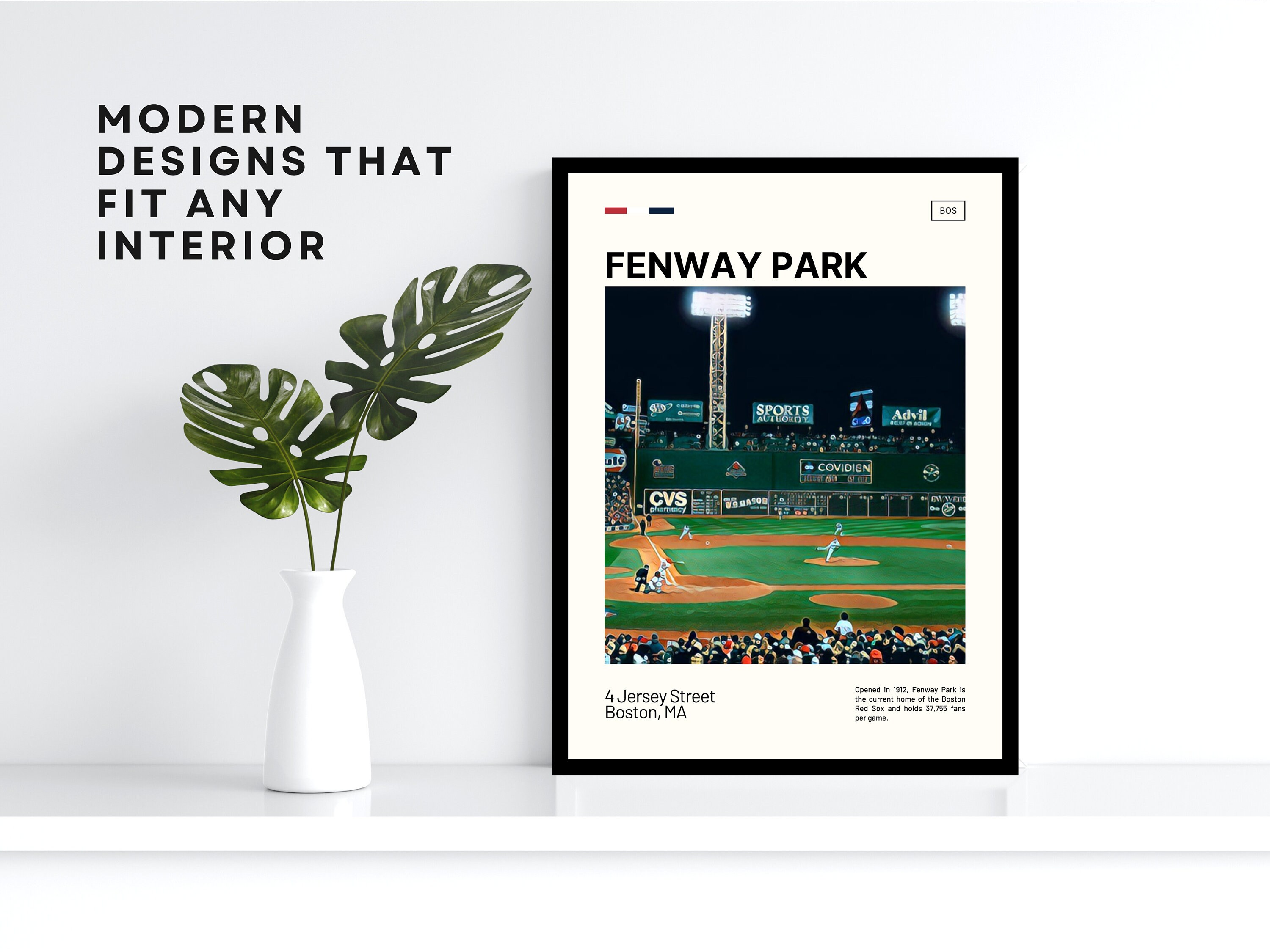 Fenway Park Print | Boston Red Sox Poster | Ballpark Art | MLB Stadium ...