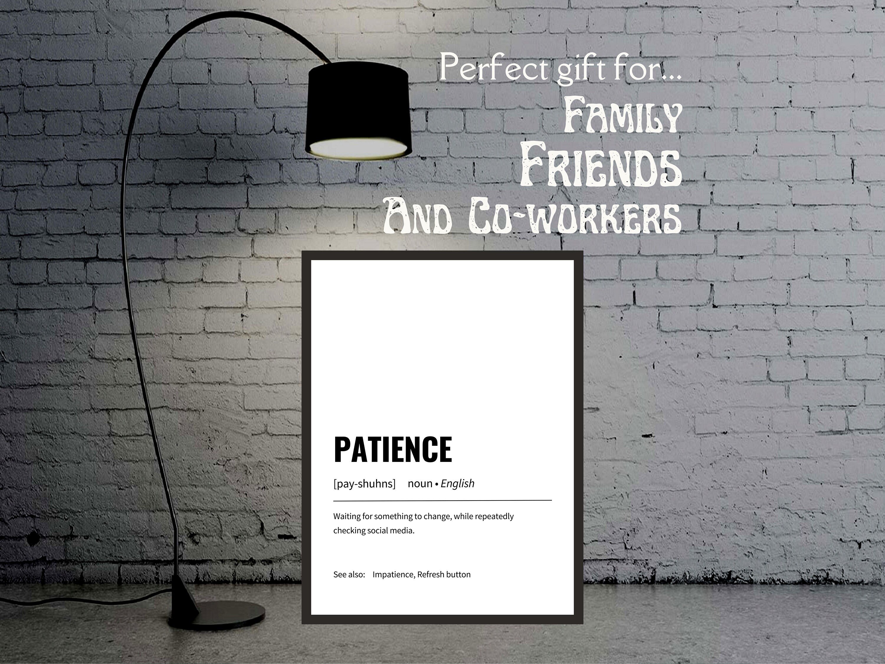 Patience Definition Print Minimalist Office Art Funny - Etsy