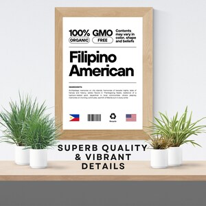 Filipino American Unity Flag Poster Mid Century Modern American Melting ...