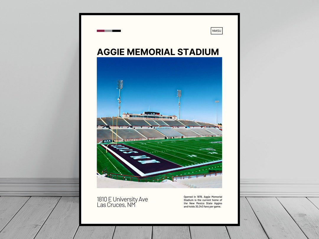 Aggie Memorial Stadium Print New Mexico State Aggies Poster NCAA ...