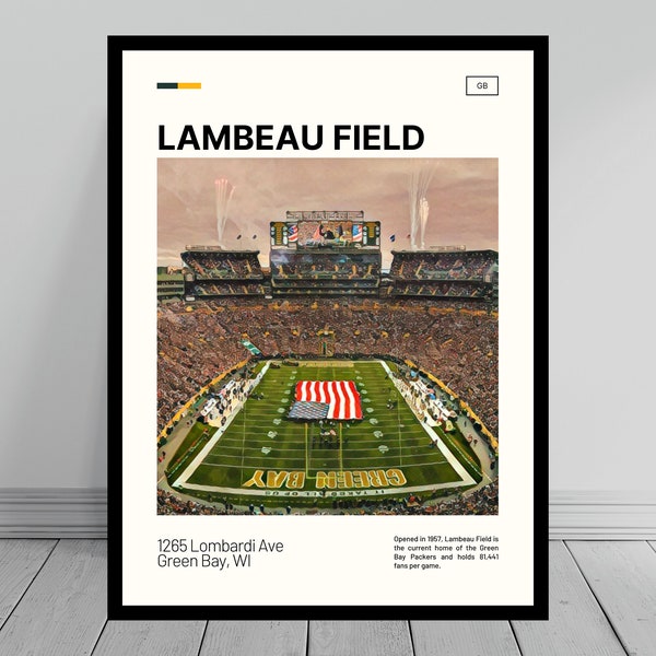 Green Bay Packers Stadium Poster - Etsy