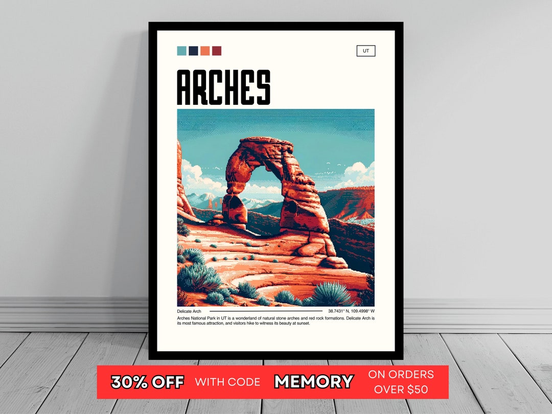 Arches National Park Print National Park Poster Arches - Etsy