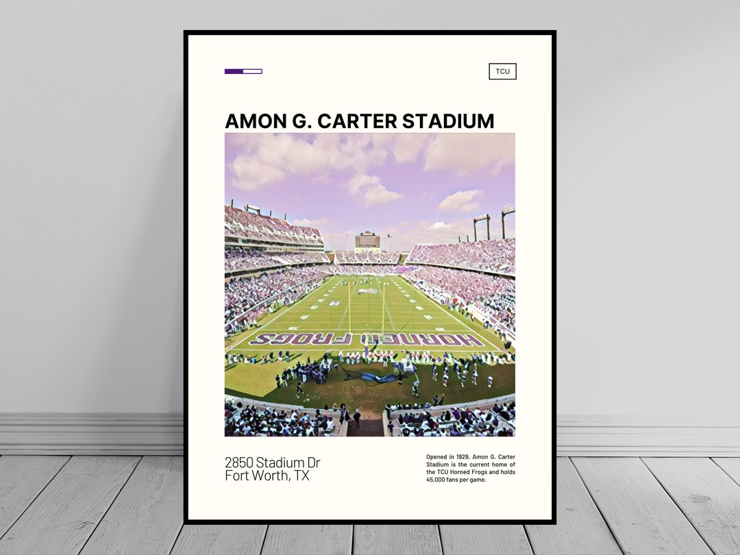 Amon G. Carter Stadium Print TCU Horned Frogs Poster NCAA Stadium ...