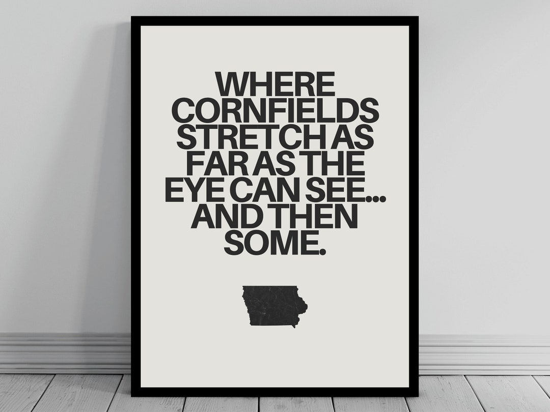 Hilarious Iowa Meme Print Iowa Poster Minimalist State - Etsy