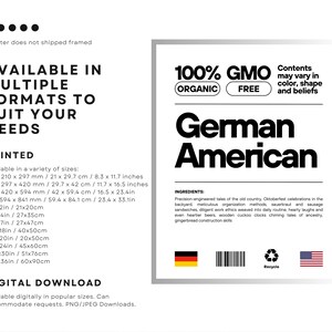 German American Unity Flag Poster Mid Century Modern American Melting ...