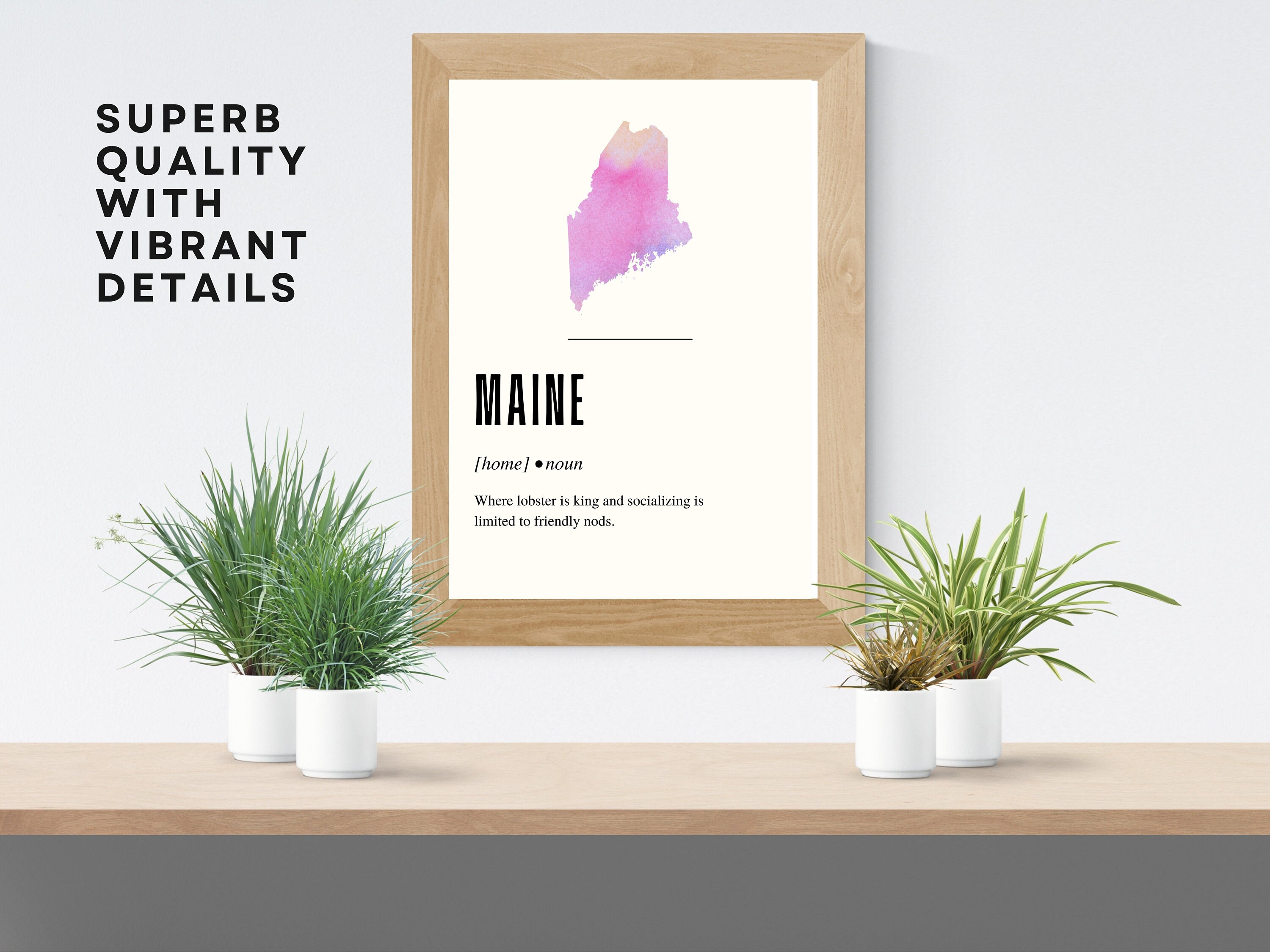 Funny Maine Definition Print | Maine Poster | Minimalist State Map ...