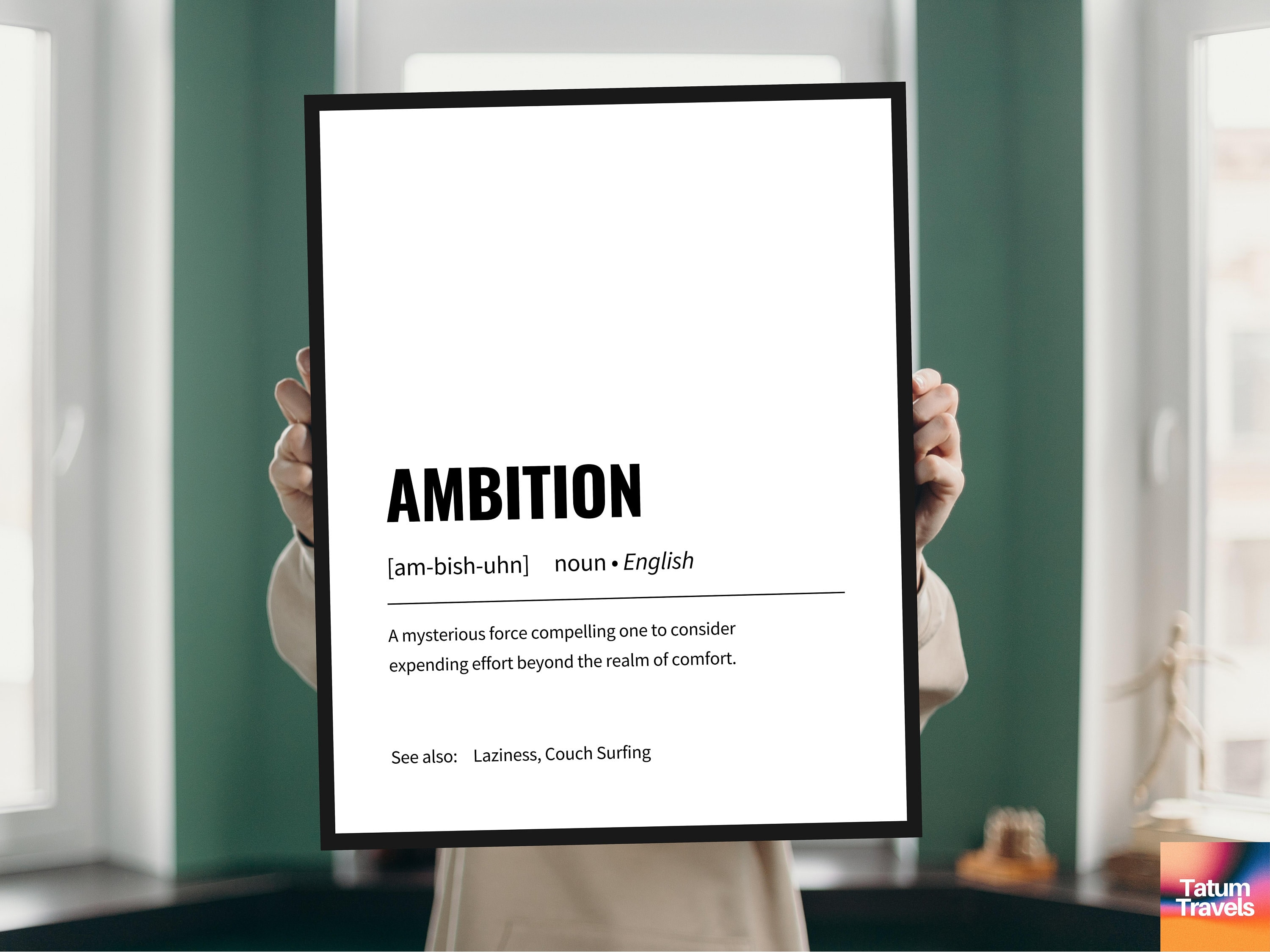 Ambition Definition Print Minimalist Office Art Funny - Etsy