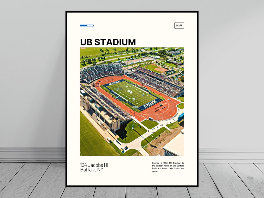 UB Stadium Print Buffalo U Bulls Poster NCAA Art NCAA Stadium Poster ...