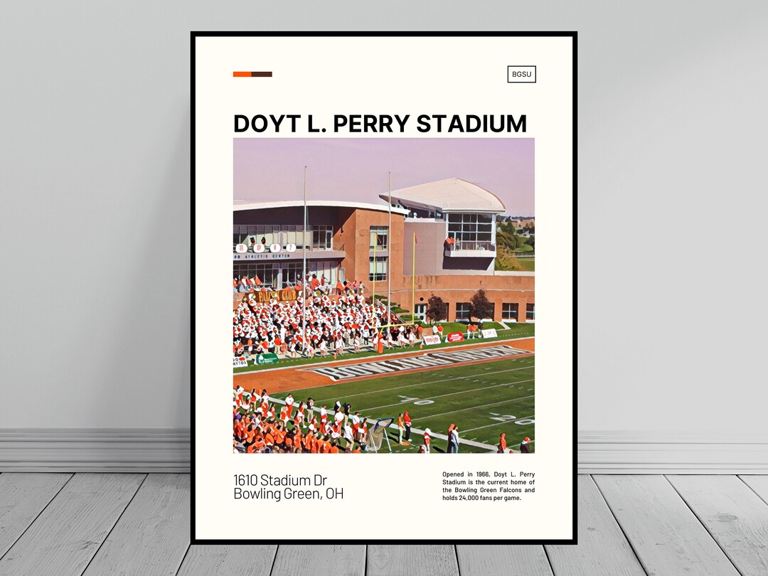 Doyt L. Perry Stadium Print Bowling Green Falcons Poster NCAA Art NCAA ...