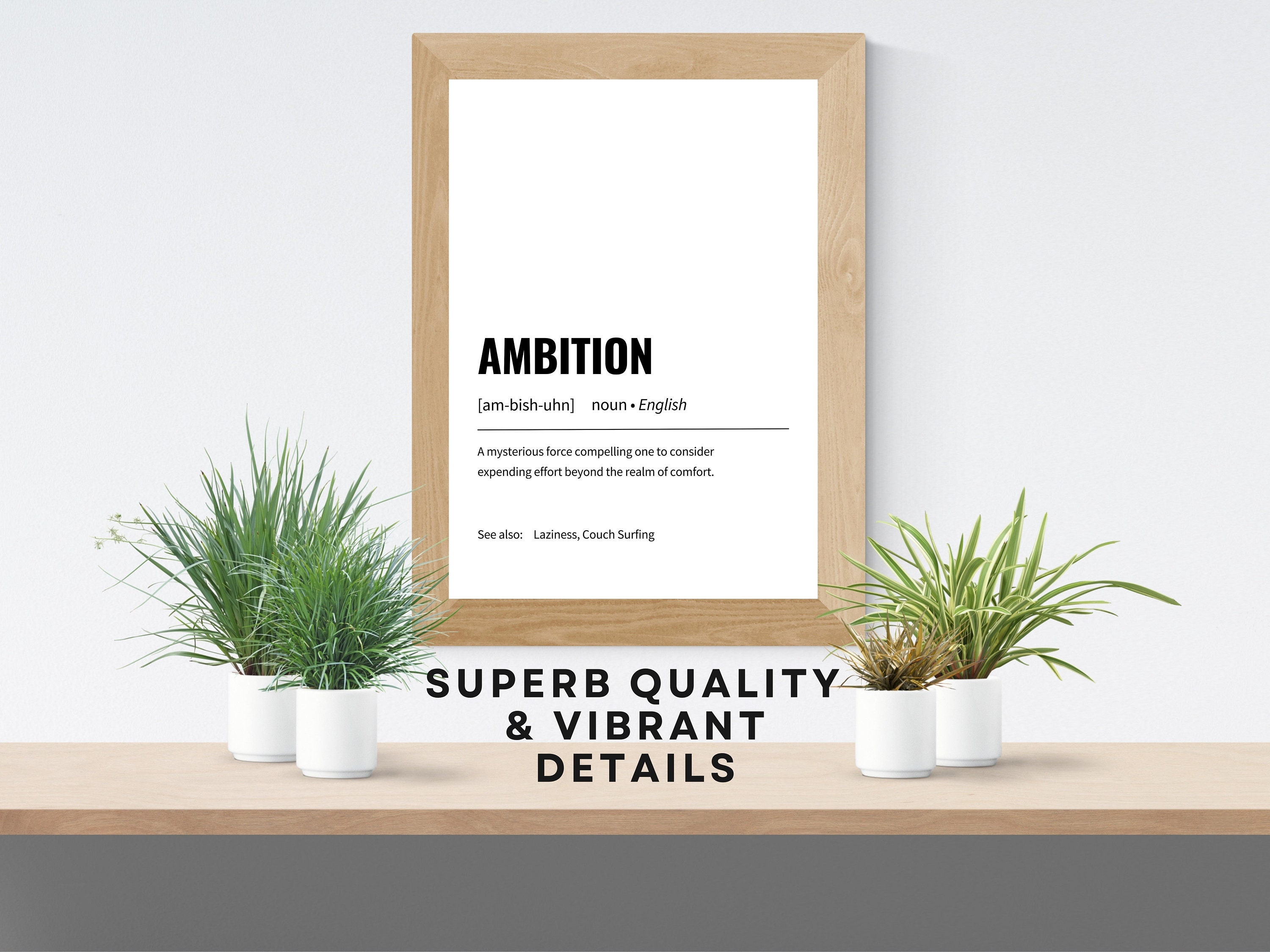 Ambition Definition Print Minimalist Office Art Funny - Etsy
