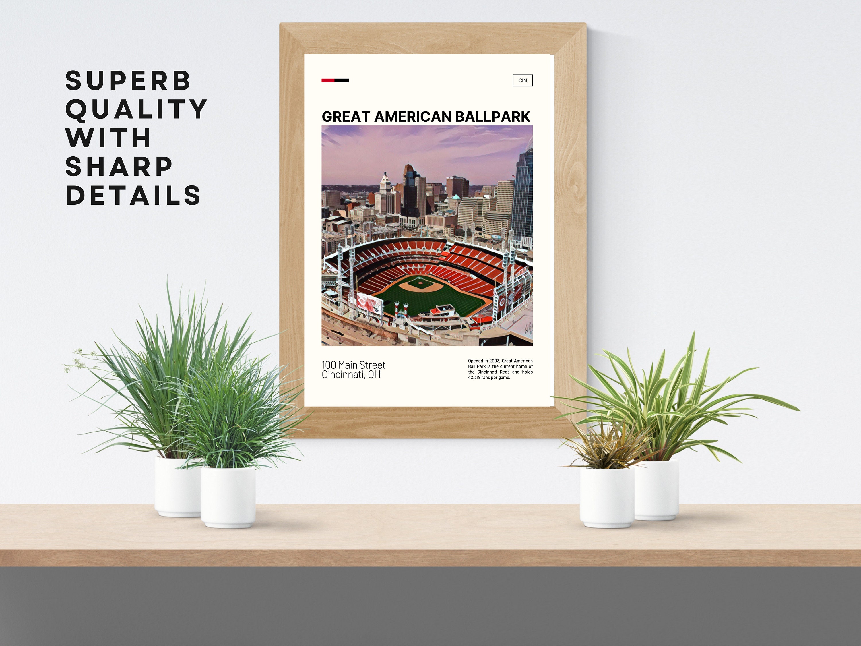 Great American Ball Park Print | Cincinnati Reds Poster | Ballpark Art ...