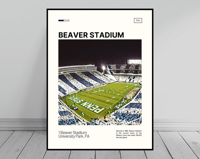 Penn State Beaver Stadium Word Art Handwritten With Every Win Since ...