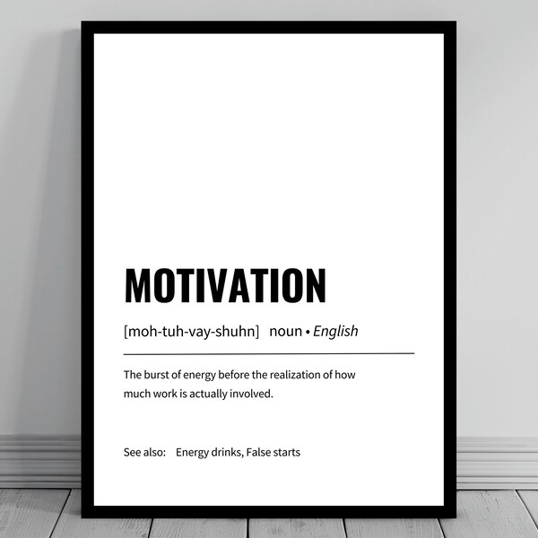 Motivational Definition Poster - Etsy