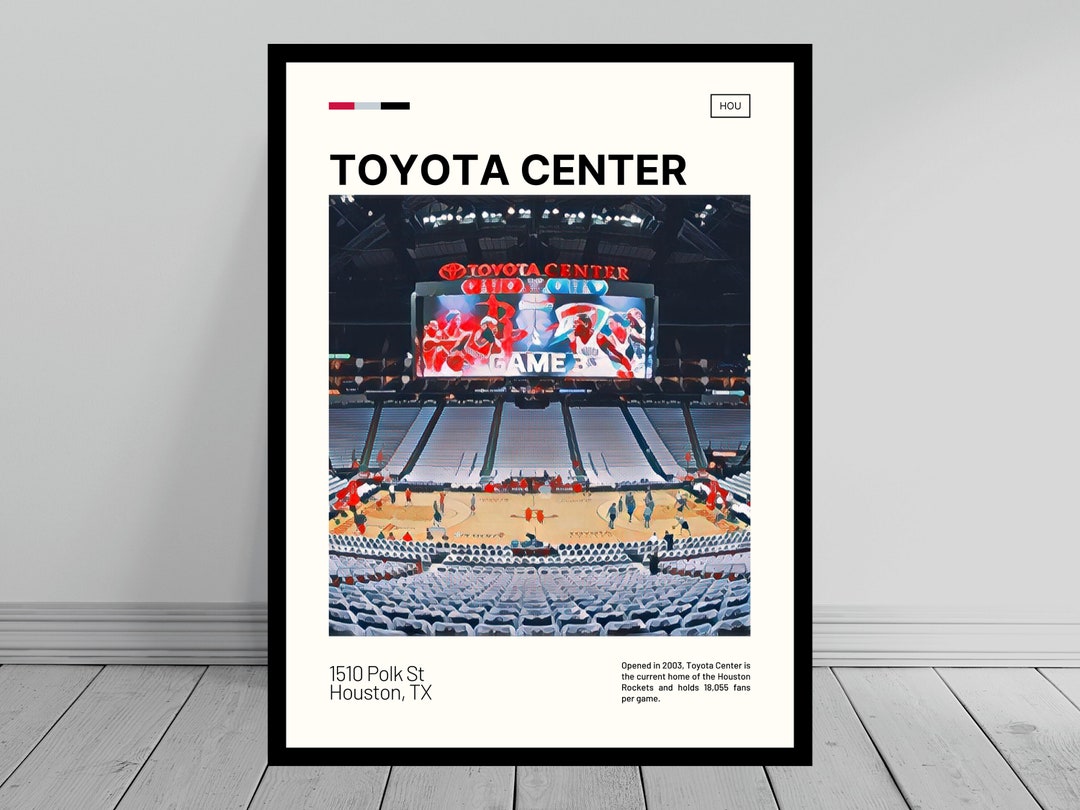 Toyota Center Print Houston Rockets Poster NBA Art NBA Arena Poster ...