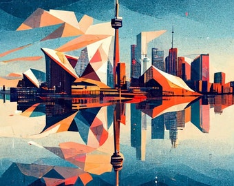 Toronto Abstract Waterfront 1, Toronto Poster, Printable Wall Art ...