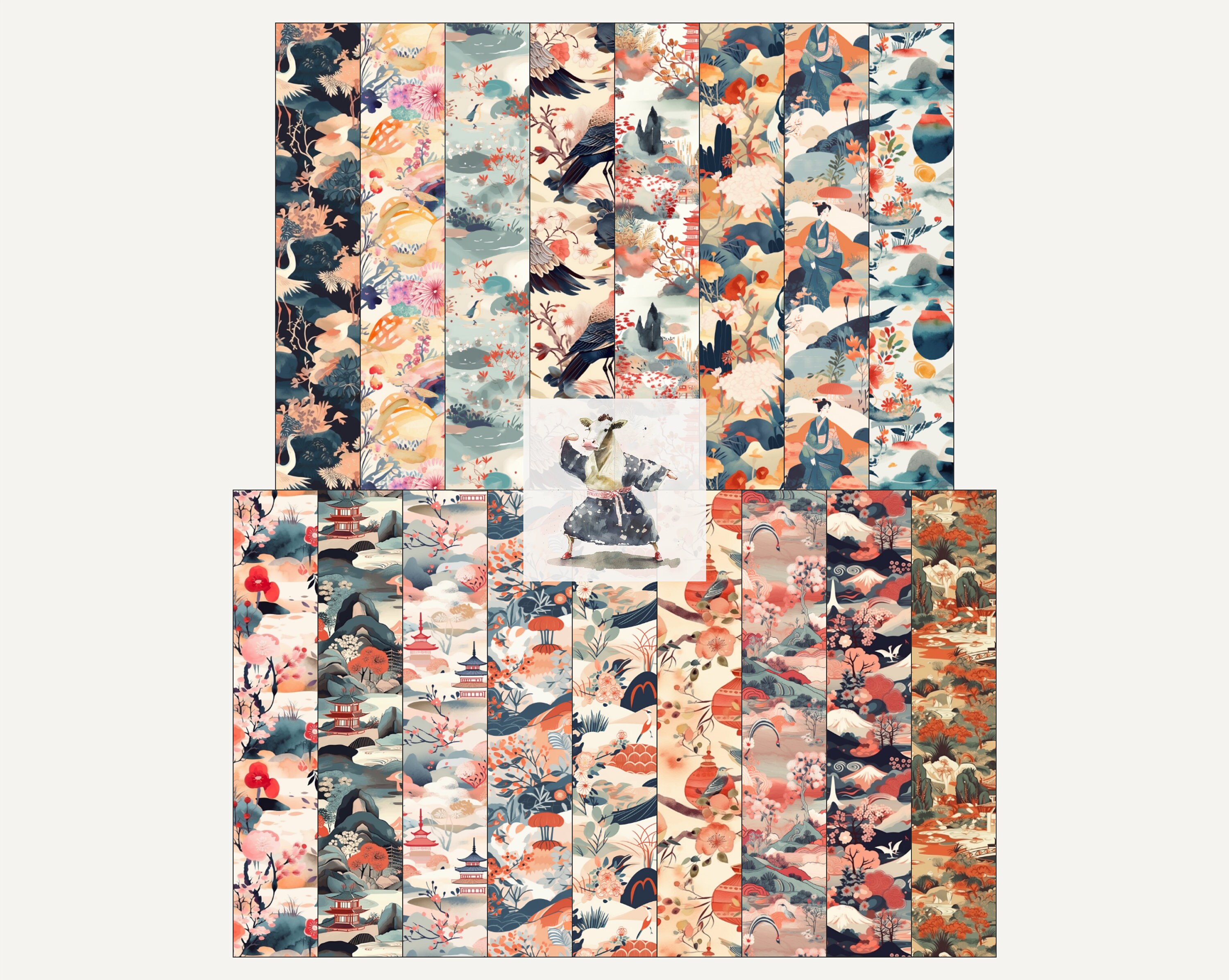 17 Japanese Patterns Seamless Tiling Set - 300DPI - Commercial Use - Etsy