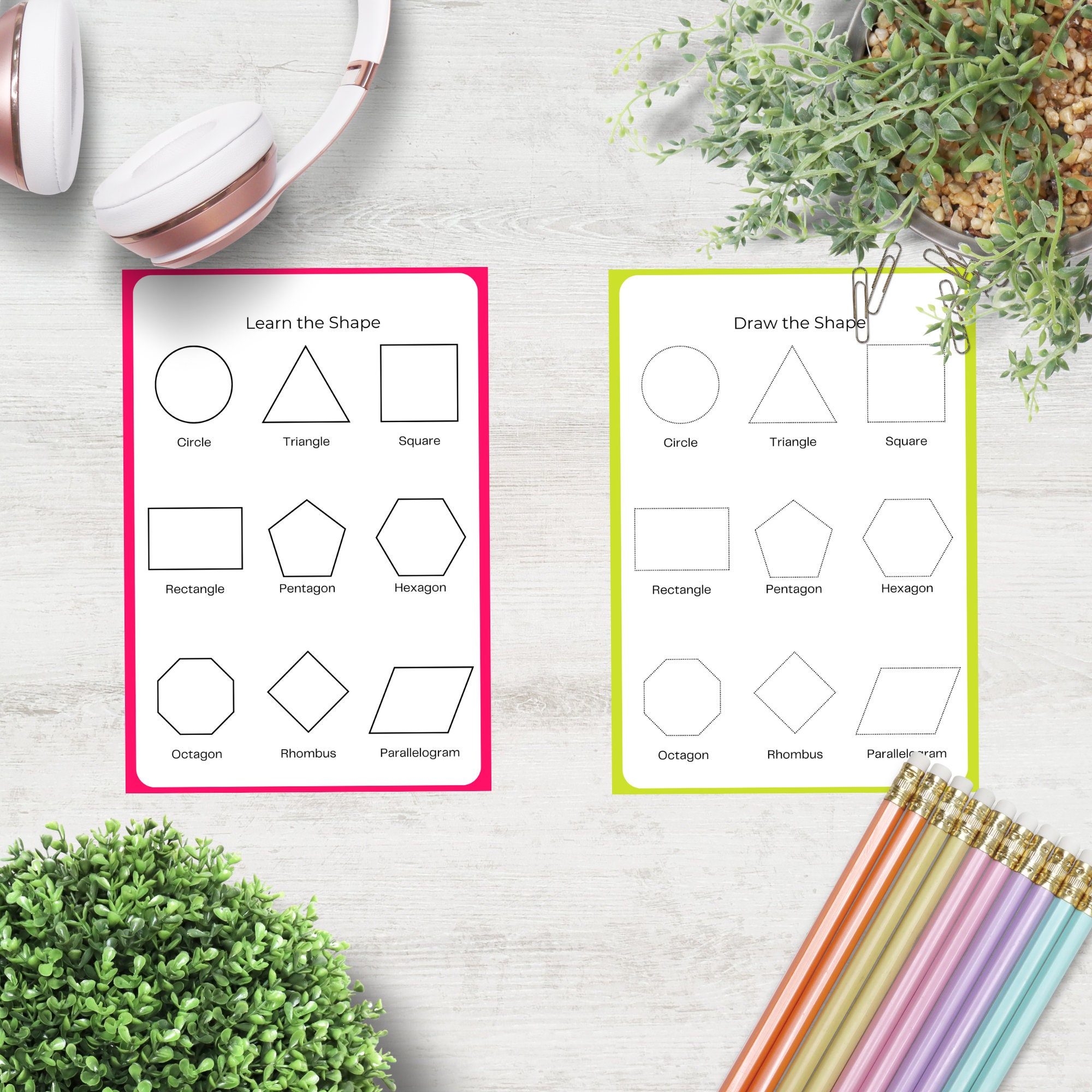 Learning the Shape Preschool Activity - Etsy