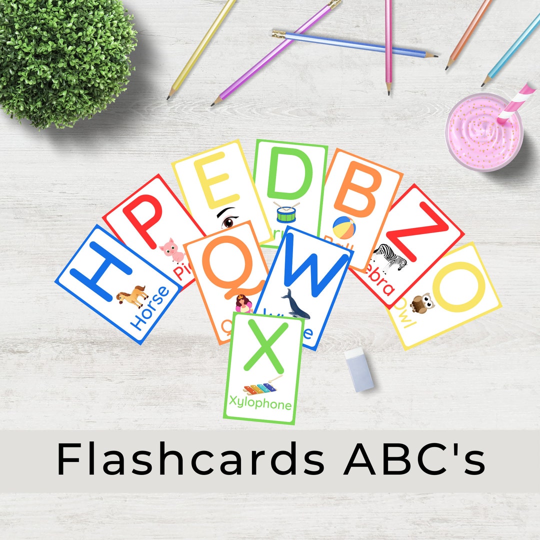 Flashcards Abc's for Preschool Kids Boy Color Scheme - Etsy