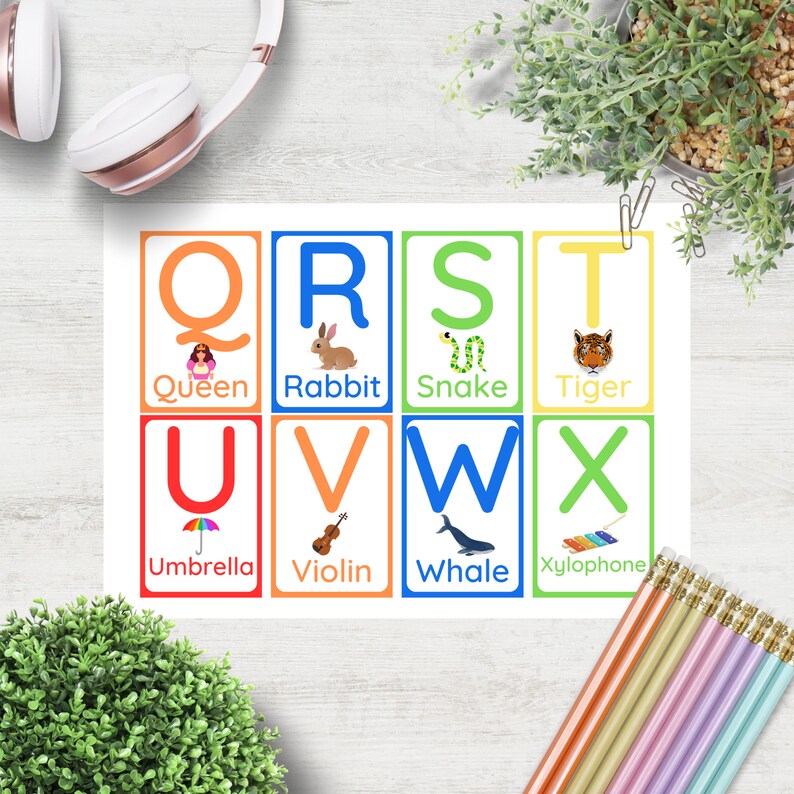 Flashcards Abc's for Preschool Kids Boy Color Scheme - Etsy