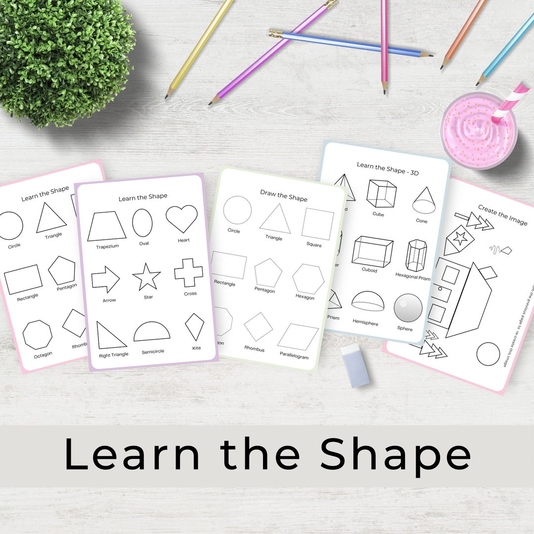 Learning the Shape Preschool Activity Pastel Colour Scheme - Etsy