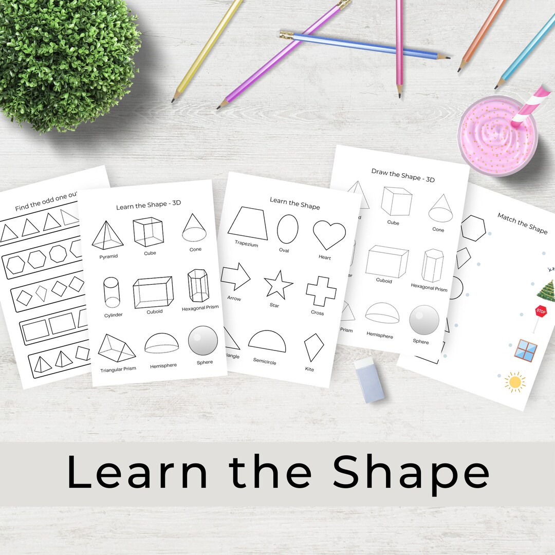 Learning the Shape Preschool Activity Print Friendly - Etsy