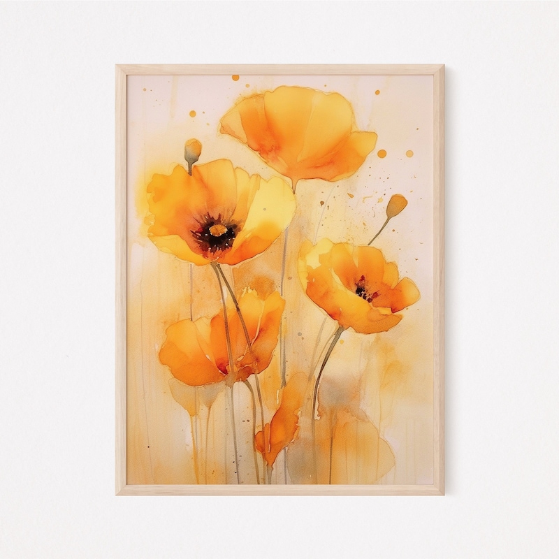 Yellow Poppy Art - Etsy