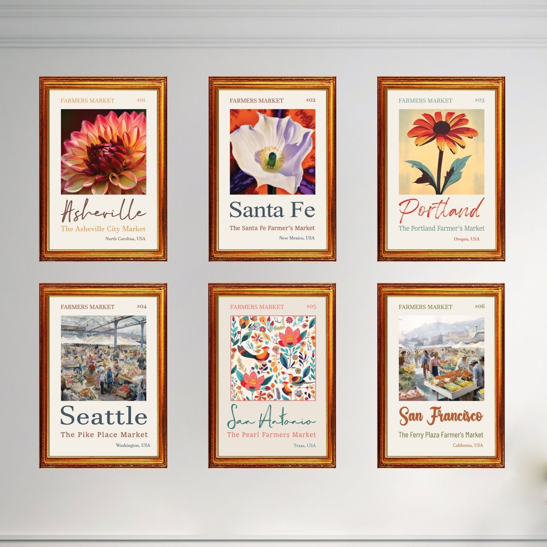 Farmers Market Art Prints | Set of 6 | Farmhouse Wall Art | Fall Art ...