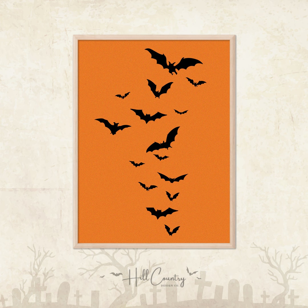 Halloween Flying Bats Print: Spooky Wall Art (digital Download) - Etsy